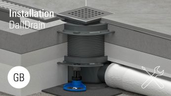 floor drain DallDrain Pure vertical OM, DN 50/DN 100, 100 x 100 mm