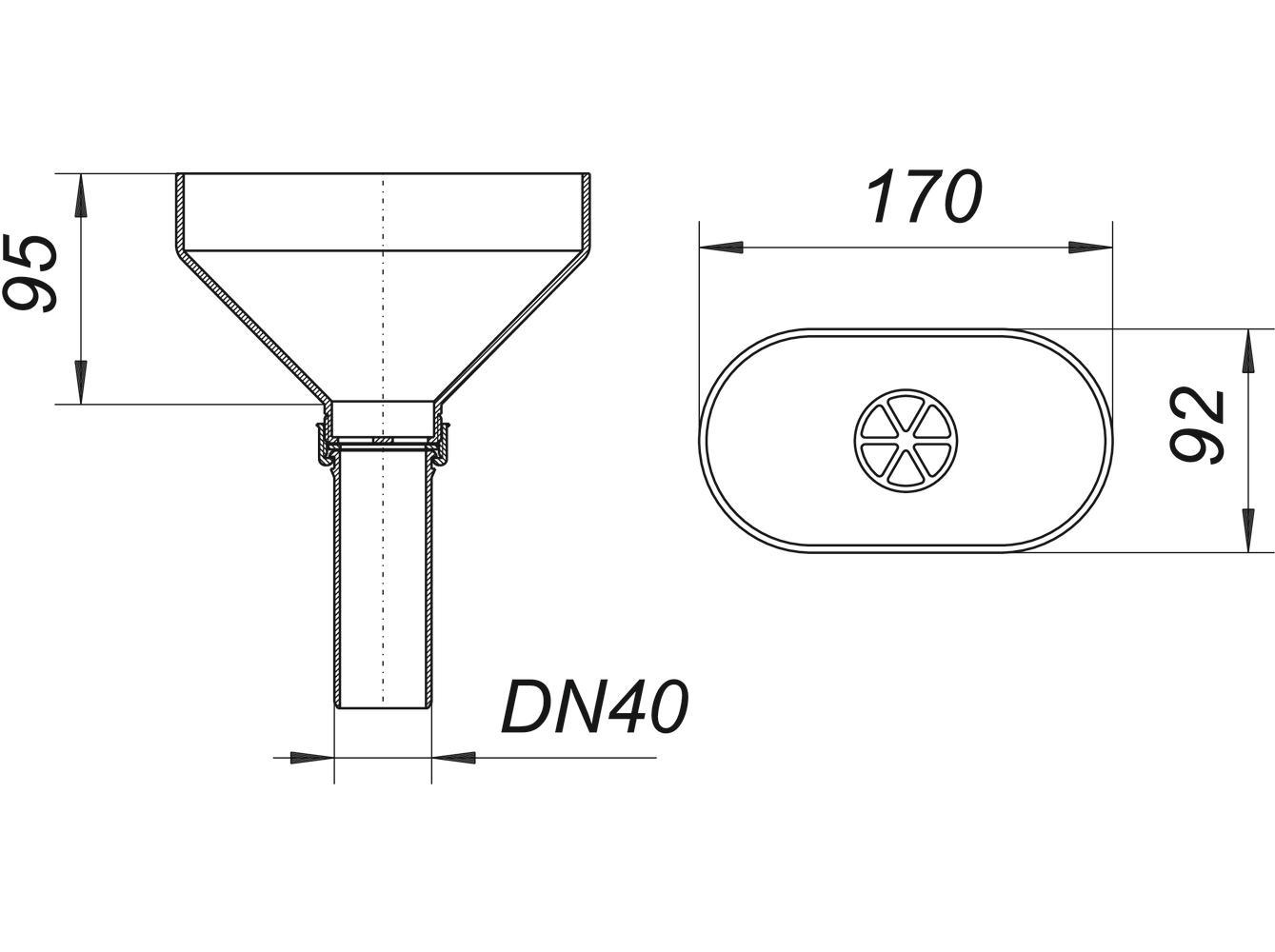 condensate tundish type 013, DN 40